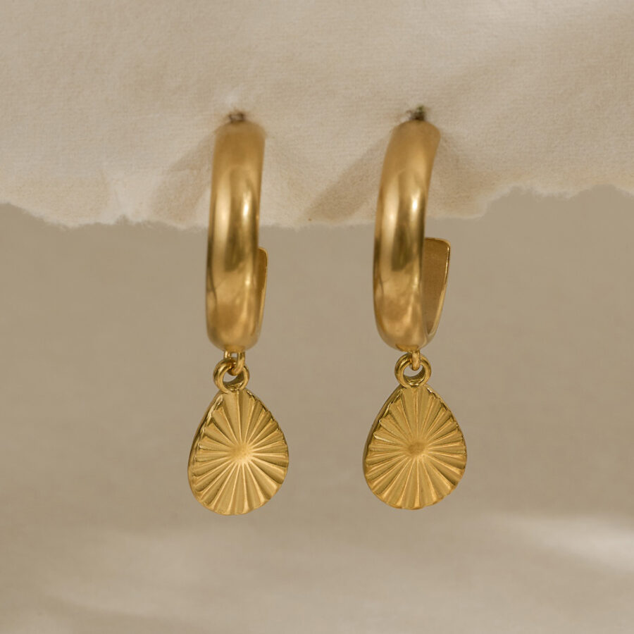 Gold Sol Hoops | Earrings | A Weathered Penny
