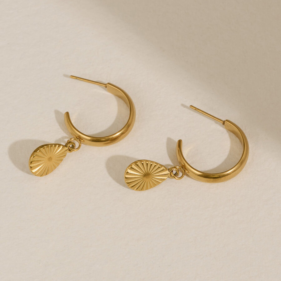 Gold Sol Hoops | Earrings | A Weathered Penny
