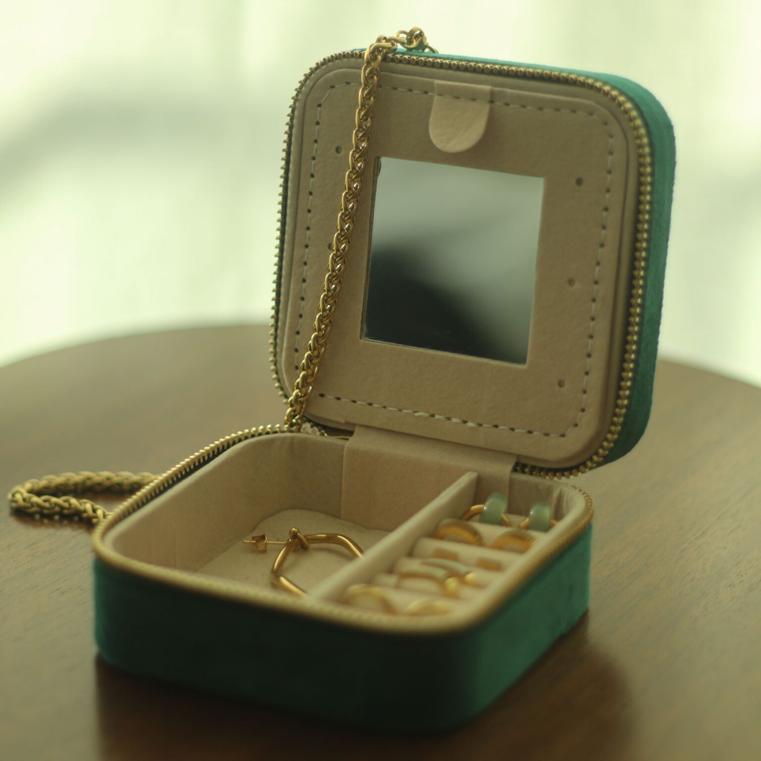 Green Velvet Jewellery Box | Gifting | A Weathered Penny