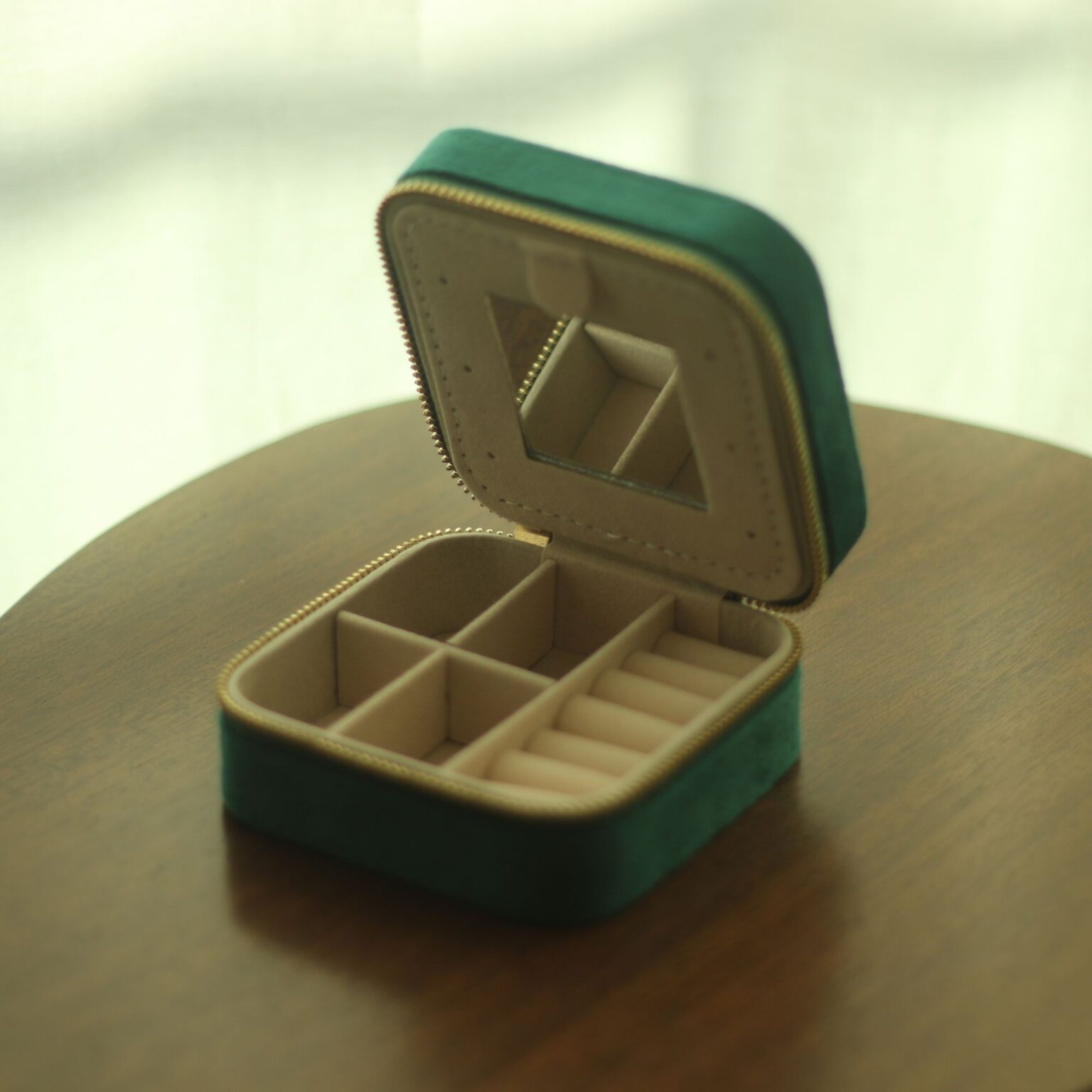 Green Velvet Jewellery Box | Gifting | A Weathered Penny